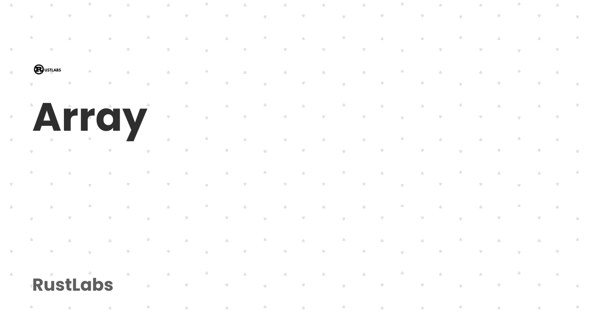 Array | Learn Rust Array | Learn Rust