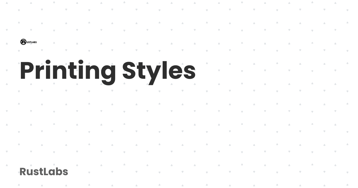 Printing Styles | Learn Rust